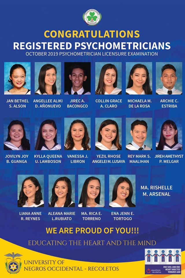 UNO-R PRODUCED 17 PSYCHOMETRICIANS – University of Negros Occidental ...